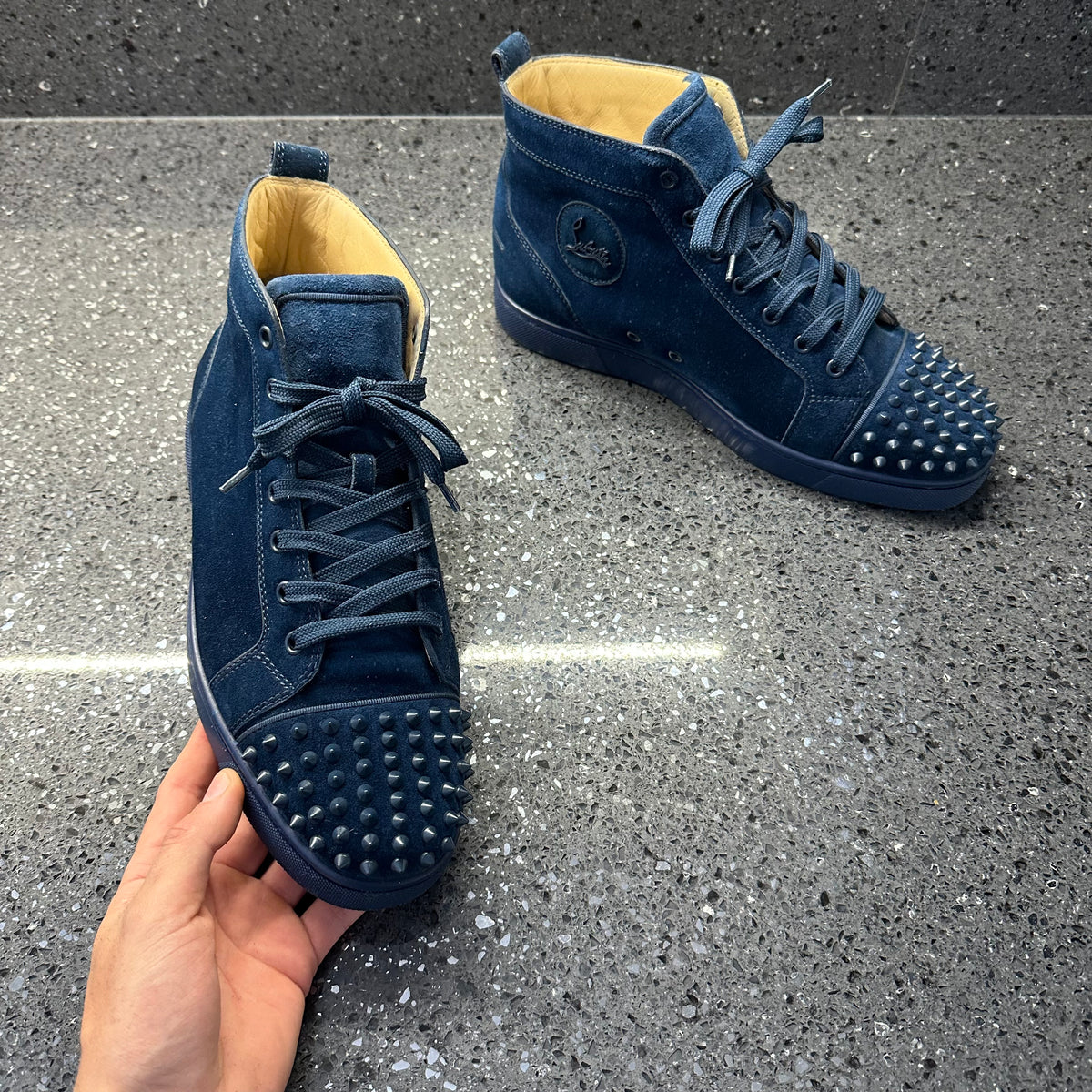 CHRISTIAN LOUBOUTIN MENS LOUIS SPIKES BLUE EU 42 (FIT A UK 8 / 8.5 ...